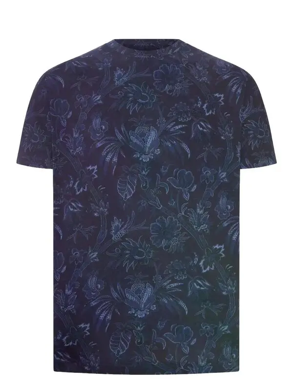 Etro Floral-paisley Cotton T-shirt - Blue
