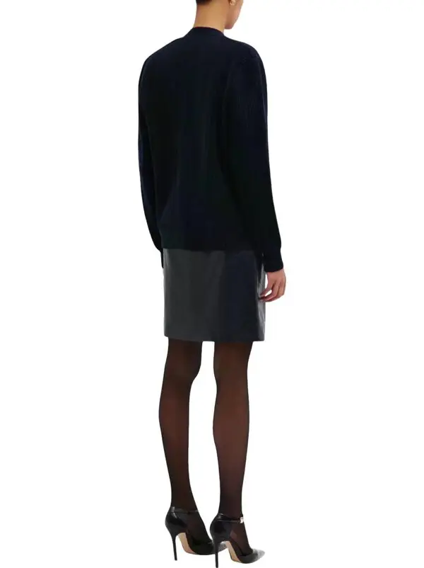 BLAZÉ MILANO Ribbed-knit Smiley-pocket Cardigan - Blue