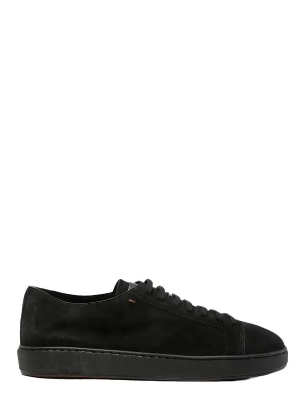 Santoni Lace-up Suede Sneakers - Black