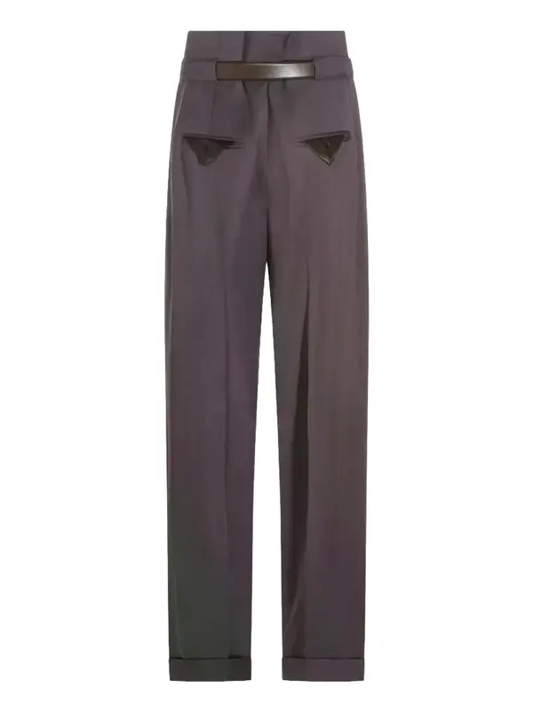 Attico Belted Pleated Trousers - Grey