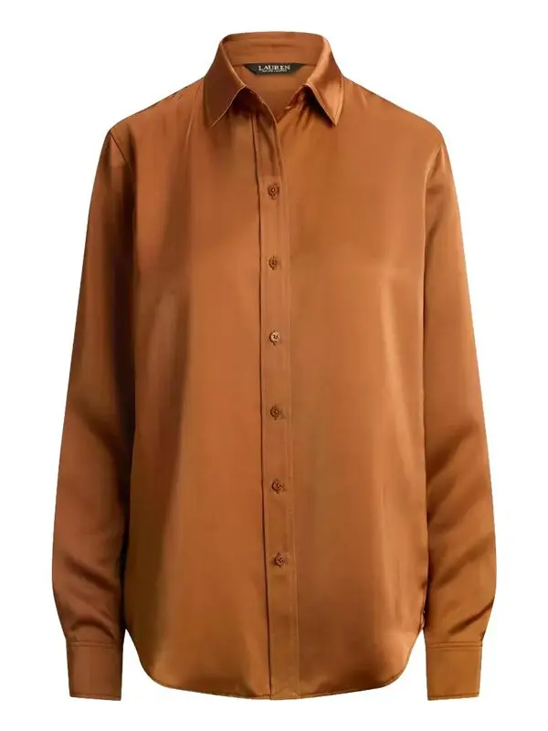 Ralph Lauren Satin Charmeuse Shirt - Brown