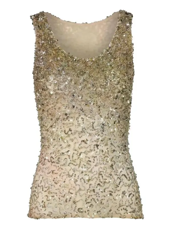 Valentino Garavani Sequined Sleeveless Top - Gold
