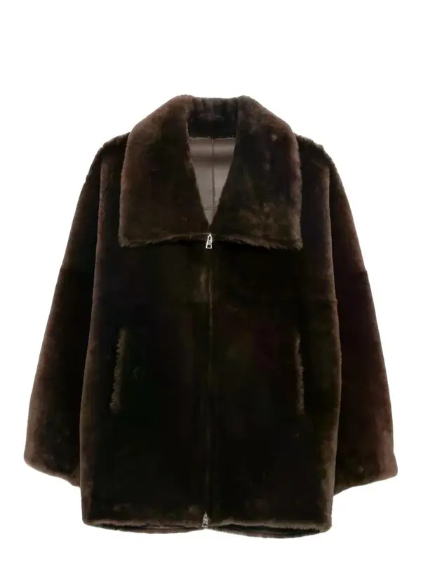 BLANCHA Zip-fastening Long-sleeve Jacket - Brown