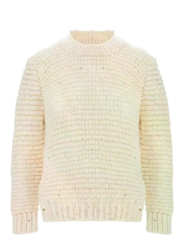 Herno Sequin-embellished Coroncob-stitch Sweater - Neutrals