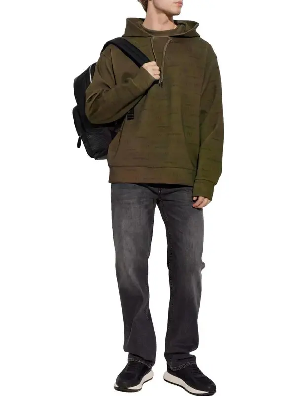 Emporio Armani Monogram Print Hoodie - Green
