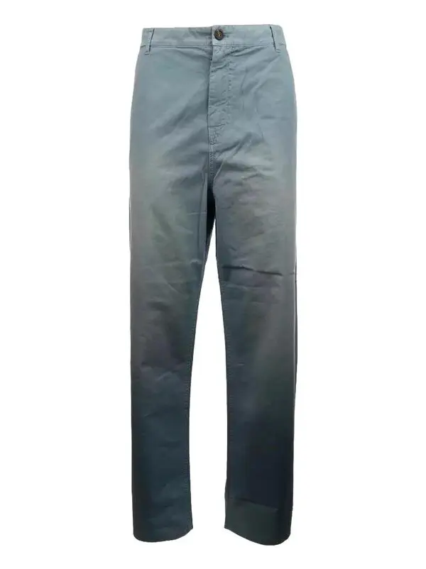 Miu Miu Embroidered Logo Ombré Effect Trousers - Blue