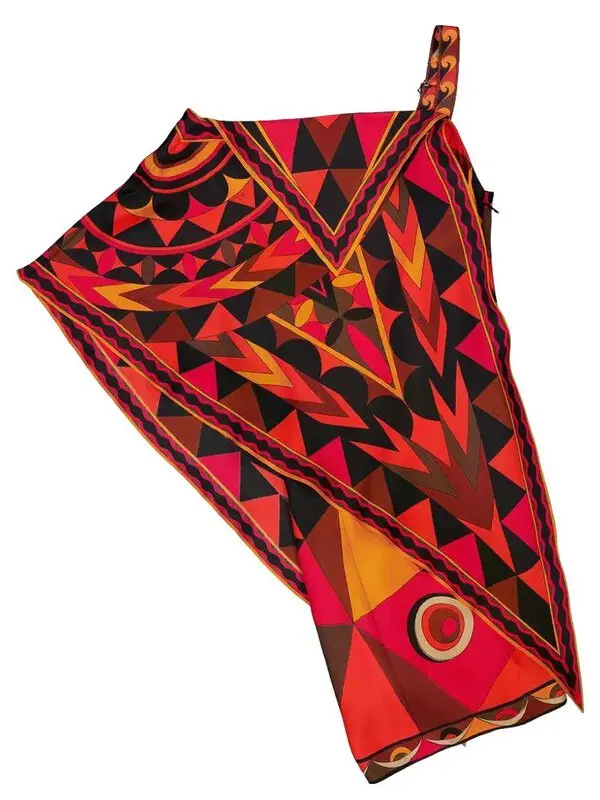 Emilio Pucci Geometric Print Silk Mini Dress - Red