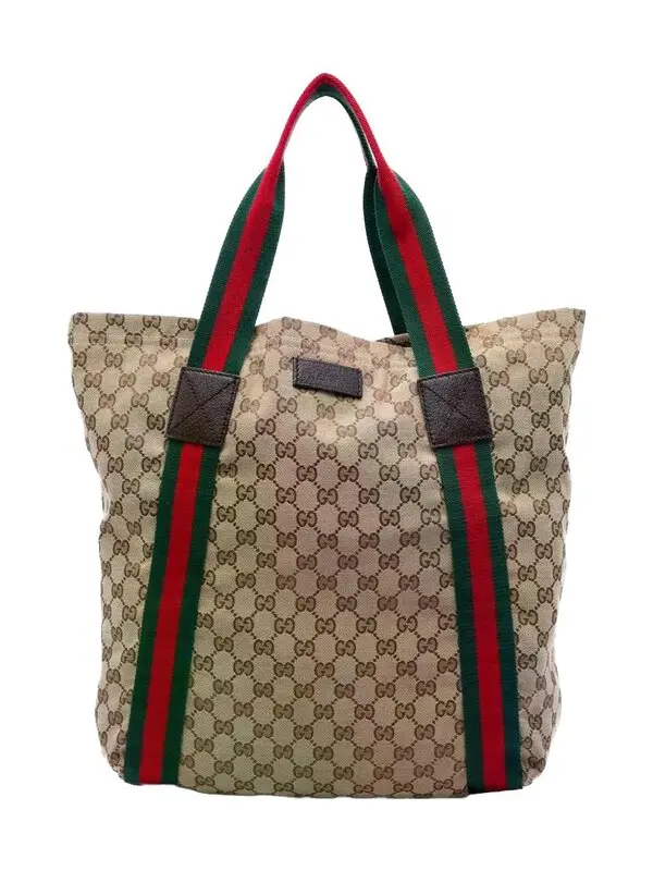 Gucci Gg Canvas Web Tote Bag - Neutrals