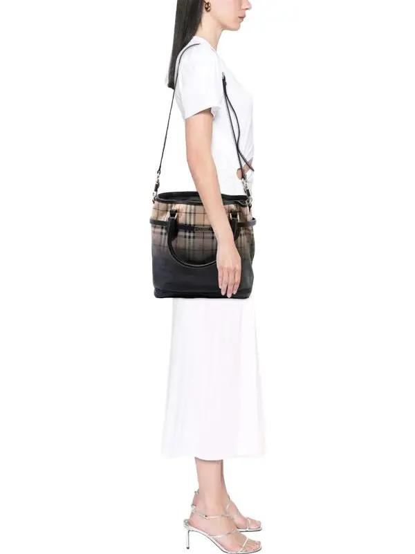 Burberry Haymarket Check Ombre Coated Canvas Satchel - Neutrals