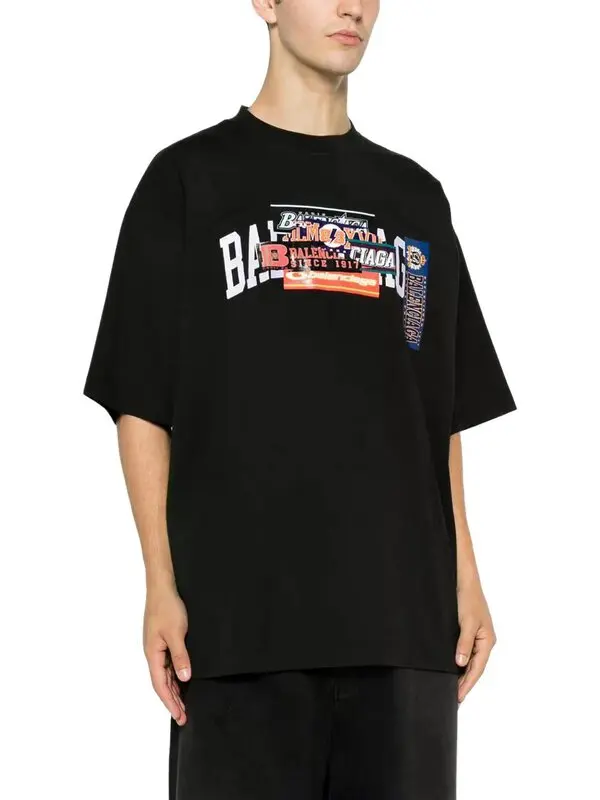 Balenciaga Graphic-print Oversized-fit T-shirt - Black