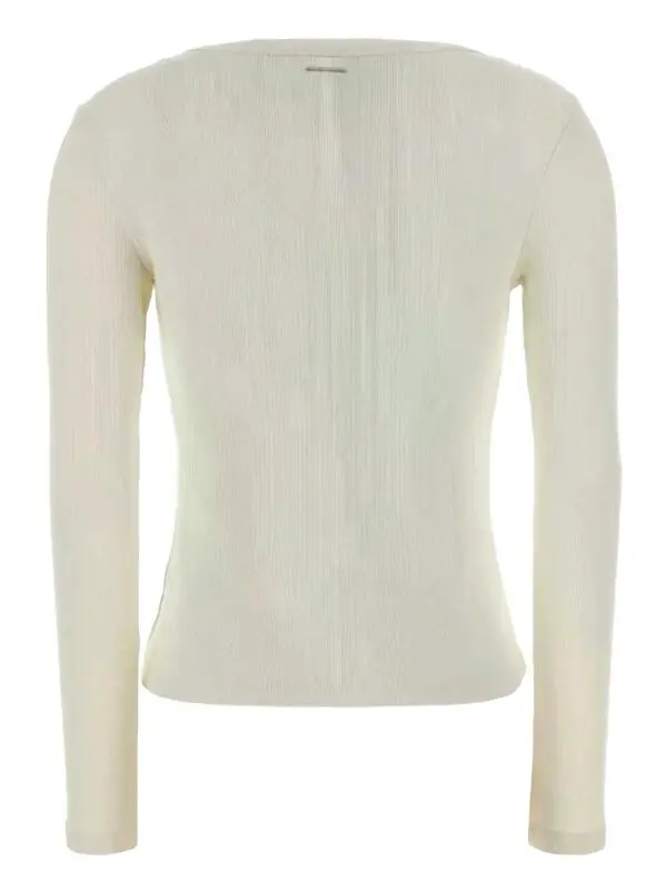 Calvin Klein Ribbed Knit Long-sleeve T-shirt - Neutrals