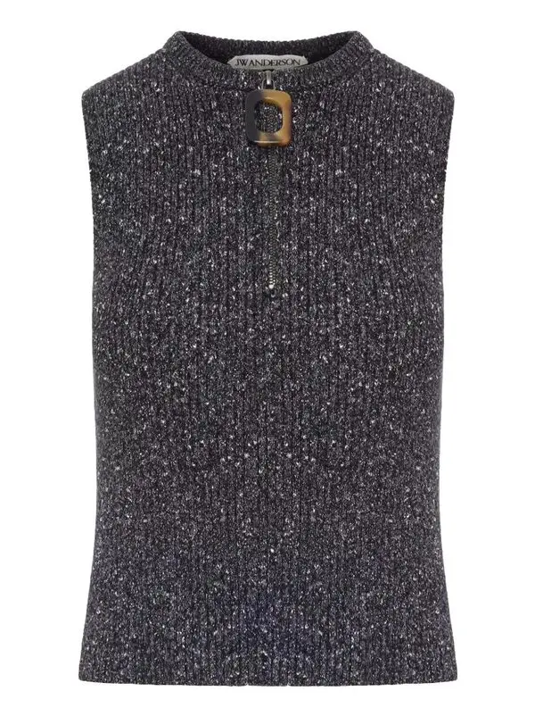 JW Anderson Ribbed-knit Zip-up Vest - Grey