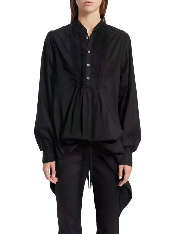 ANN DEMEULEMEESTER Pintuck Detail Pleated Shirt - Black