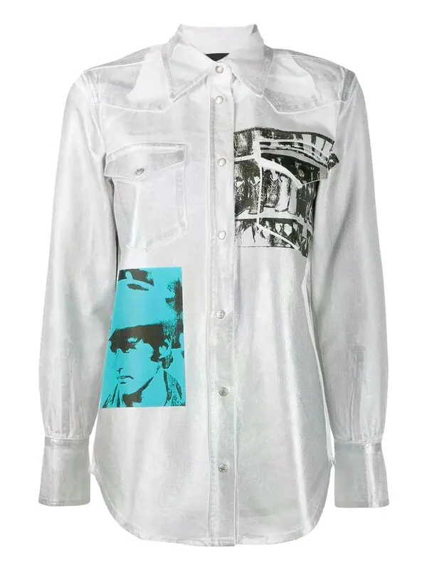 Calvin Klein Tone Warhol Print Shirt - Silver