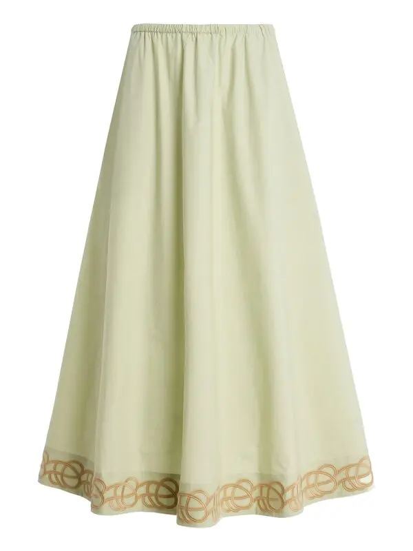 BY MALENE BIRGER Pheobes" Cotton Maxi Skirt - Green