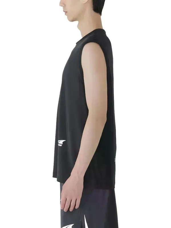 AND WANDER Logo Print Sleeveless T-shirt - Black