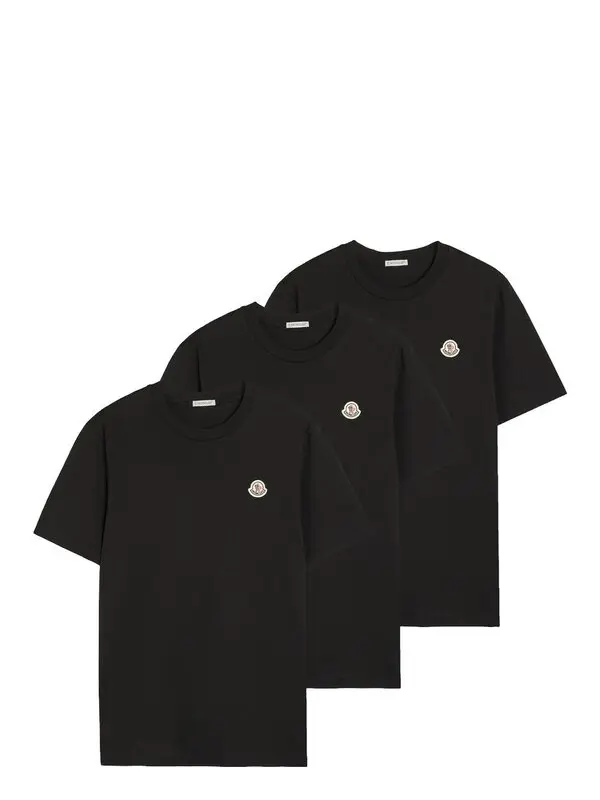 Moncler Logo Cotton T-shirt - Black
