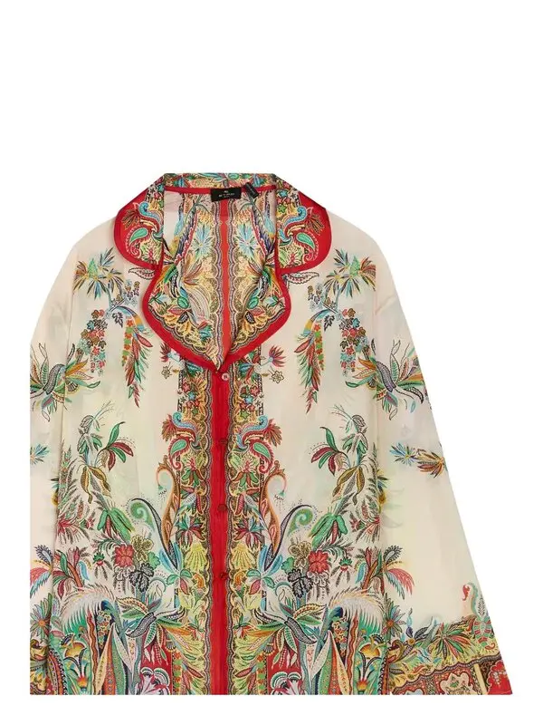 Etro Paisley-print Silk Cover-up Shirt - Neutrals