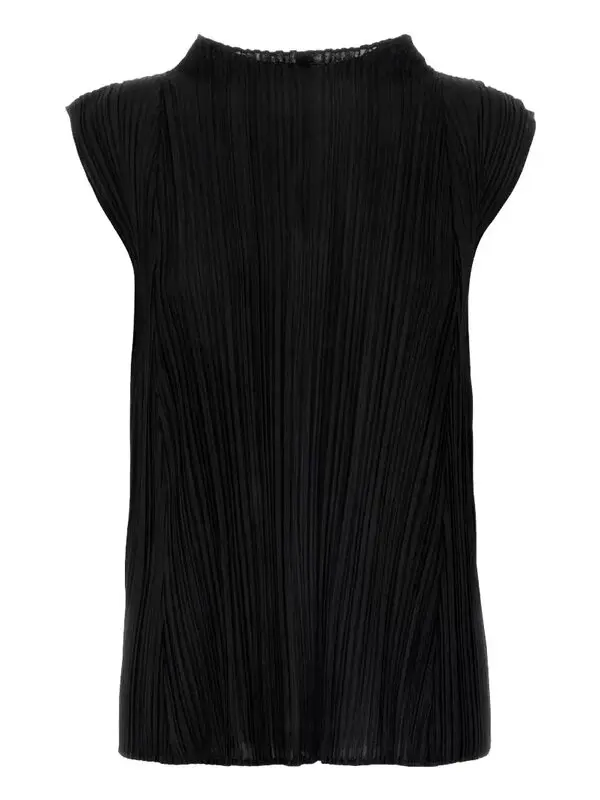 Issey Miyake Sleeveless Turtleneck Blouse - Black