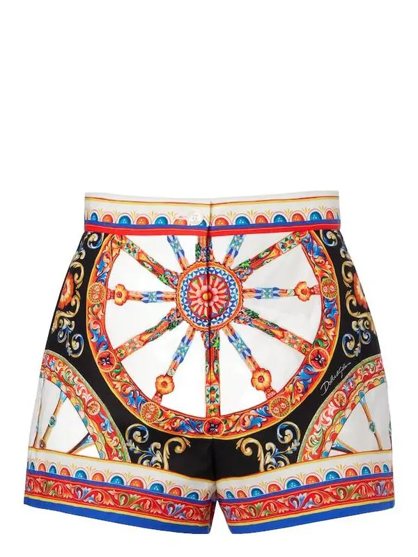 Dolce & Gabbana Carretto Cotton Poplin Shorts - Multicoloured