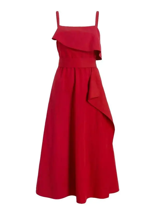 Proenza Schouler White Label Reign Dress In Washed Cotton - Red
