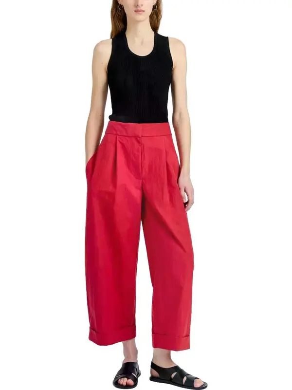 Proenza Schouler White Label Washed Cotton Trousers - Red