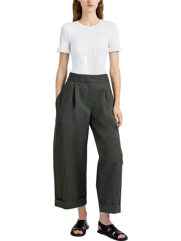 Proenza Schouler White Label Wide Leg Cotton Pants - Green