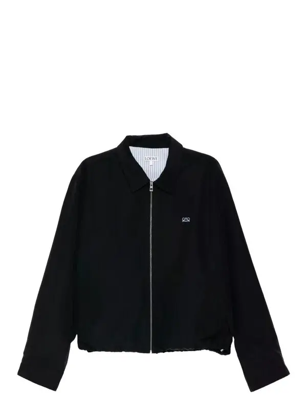 Loewe Contrast-stitch Zip-up Jacket - Black