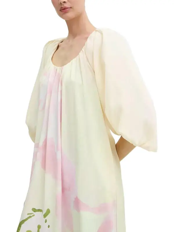 Stine Goya Horse Print Puff Sleeve Maxi Dress - Neutrals