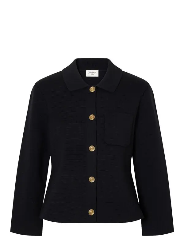 Saint Laurent Wool Statement Jacket - Black