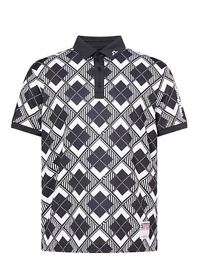 J. Lindeberg 30y Tour Tech Woven Polo T-shirt - Argyle