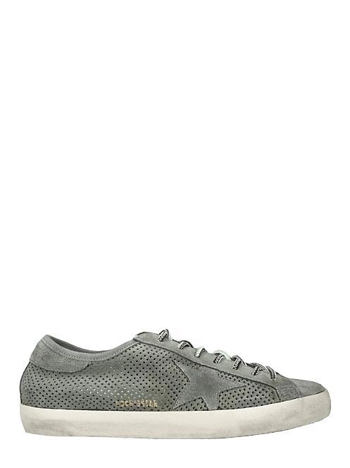 GOLDEN GOOSE Super Star Perforated Suede Trainers - Grey