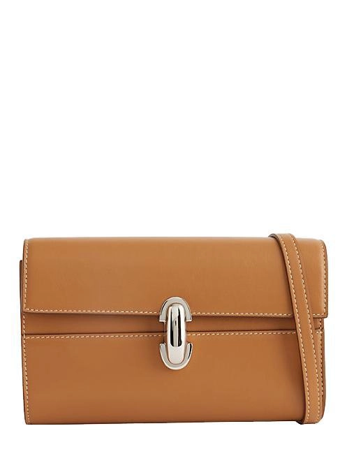 Savette Symmetry Mini Leather Shoulder Bag - Saddle