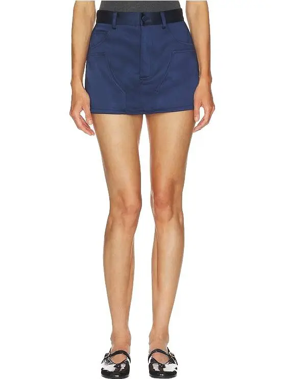 Renggli Satin Cargo Skirt - Navy