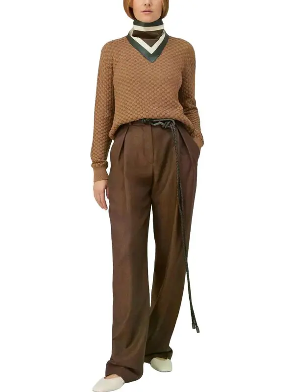 RETORI Retro Sartorial Double-pleated Wool Trousers - Brown