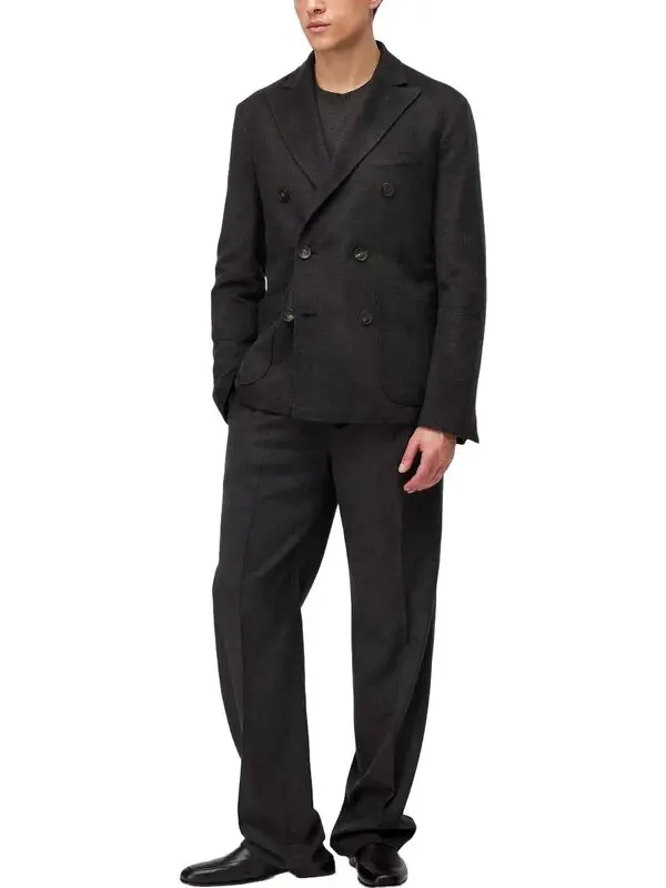 RETORI Double-breasted Patch-pocket Blazer - Grey