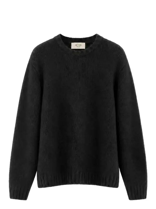 RETORI Brushed Crew-neck Sweater - Black