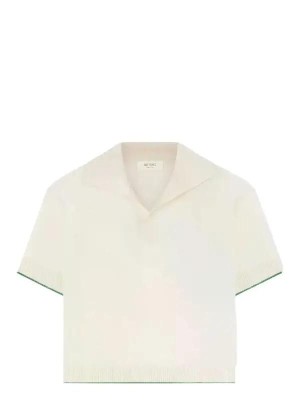 RETORI Contrast-trim Short-sleeve Polo Shirt - Neutrals