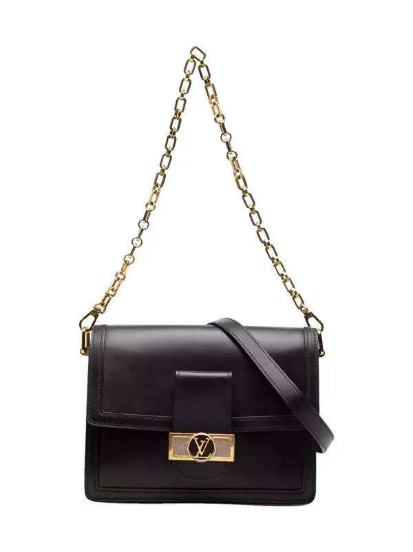 LOUIS VUITTON Calfskin Leather Dauphine Mm Shoulder Bag - Black