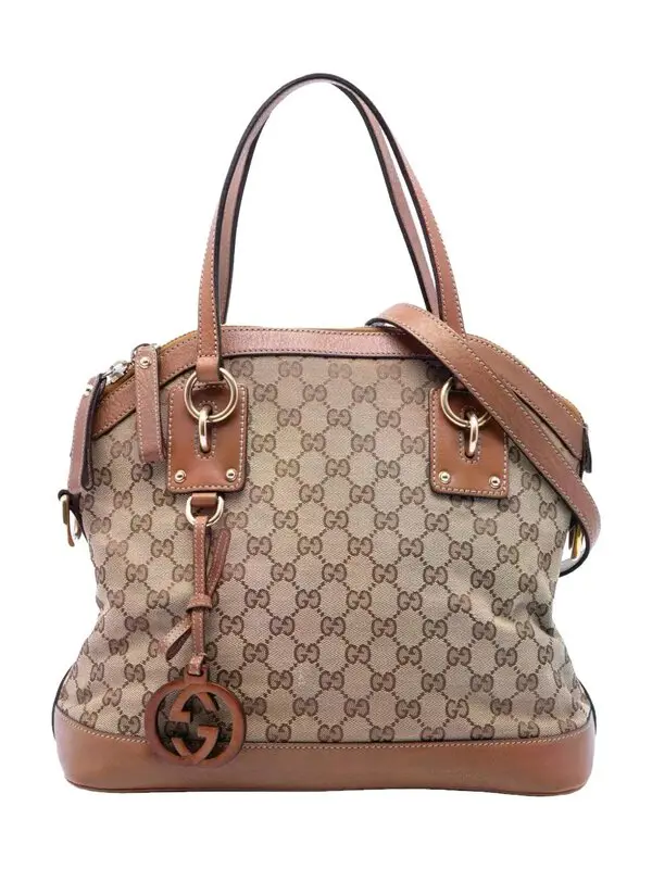 Gucci 2016-2026 Medium Gg Canvas Charm Dome Satchel - Neutrals