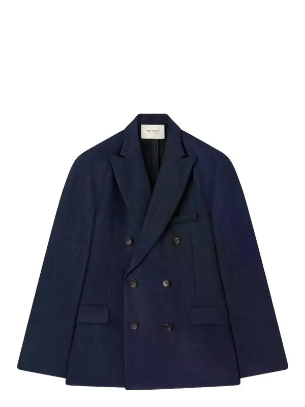 RETORI Double-breasted Peak-lapel Blazer - Blue