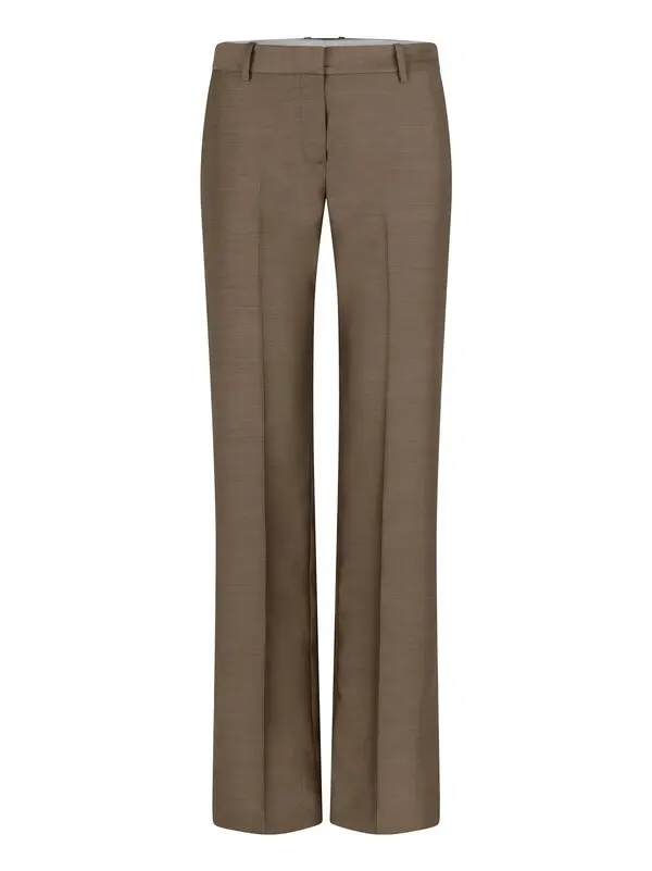 HEIRLOME Petula Mid-rise Straight-leg Silk Trouser - Olive