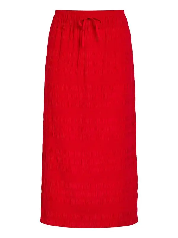Polo Ralph Lauren Shirred Woven Midi Skirt - Red