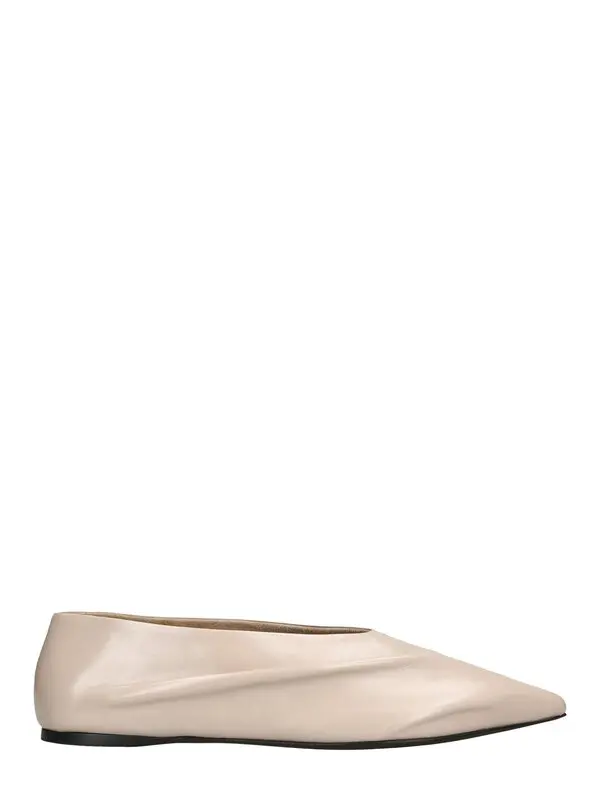 Khaite Leather Miriam Ballet Flats - Beige