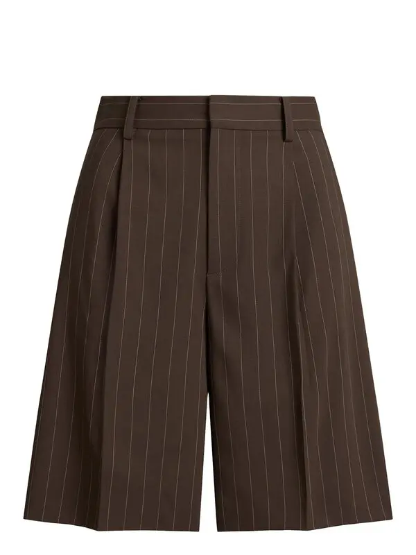Ralph Lauren Tailored Wool Pinstripe Shorts - Nude