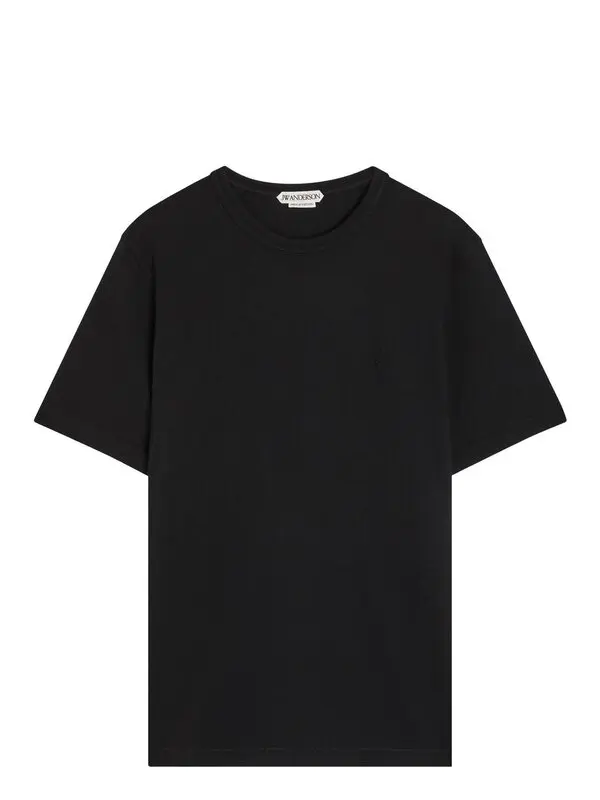 JW Anderson Logo-embroidered Cotton T-shirt - Black