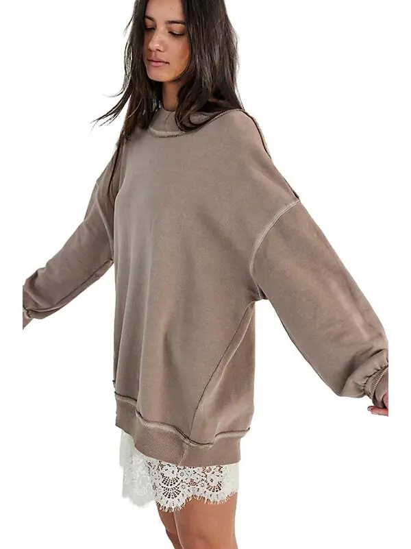 We The Free Palm Springs Mock Neck Pullover - Dusted Cocoa