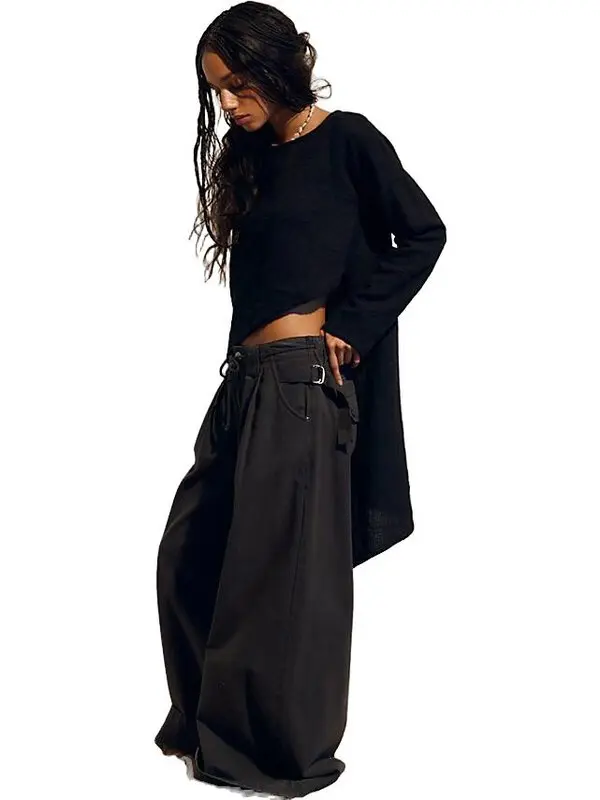 Free People Alina Asymmetrical Top - Black
