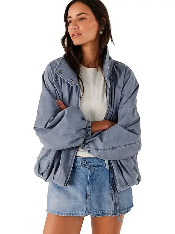 We The Free Gallivanting Peekaboo Denim Mini Skort - Oasis Blue
