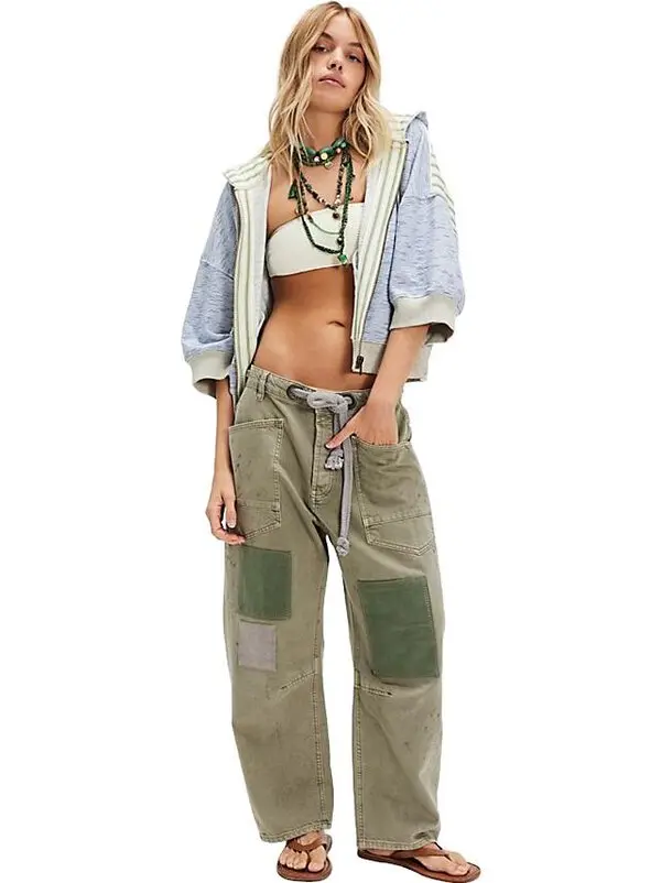 We The Free Moxie Pull-on Barrel Jeans - Army